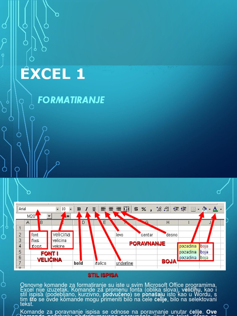 EXCEL1 Formatiranje | PDF