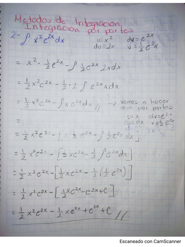 Métodos de Integración_ Integración por partes | PDF