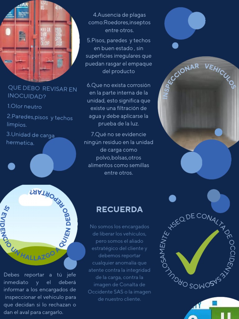 Triptico Inspección de Vehiculos Inocuidad | PDF