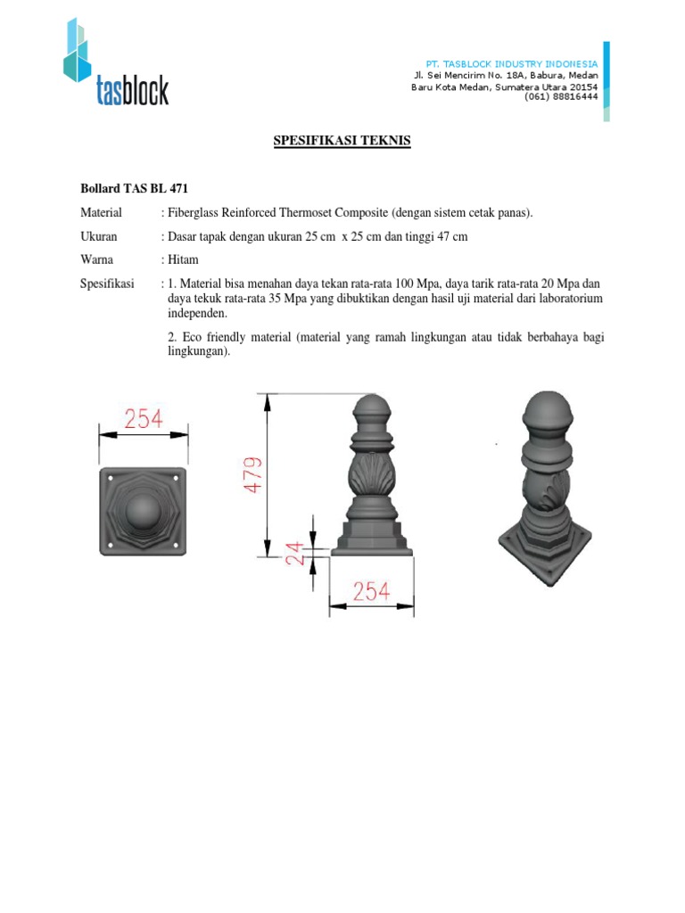 Pekerjaan Pemasangan Bollard Composite Tipe BL 471 | PDF