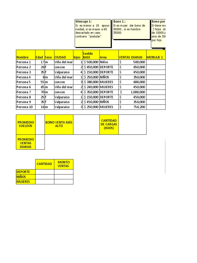 Ejercicio Excel SI ANIDADO | PDF