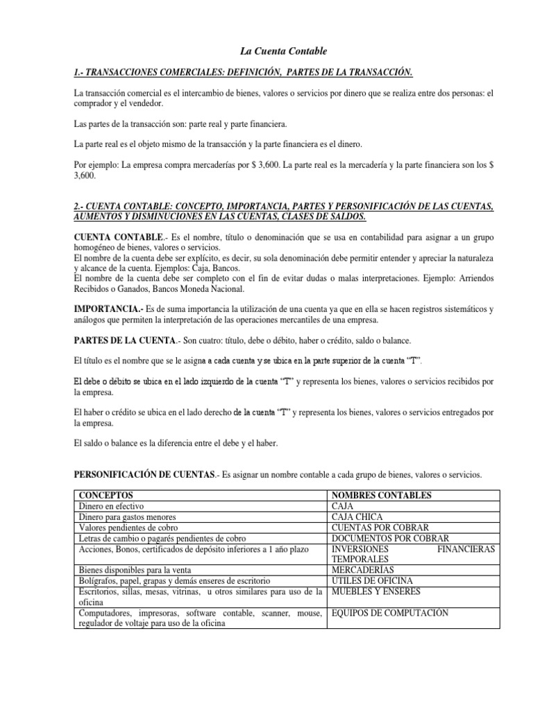 La Cuenta Contable | PDF | Contabilidad | Economias