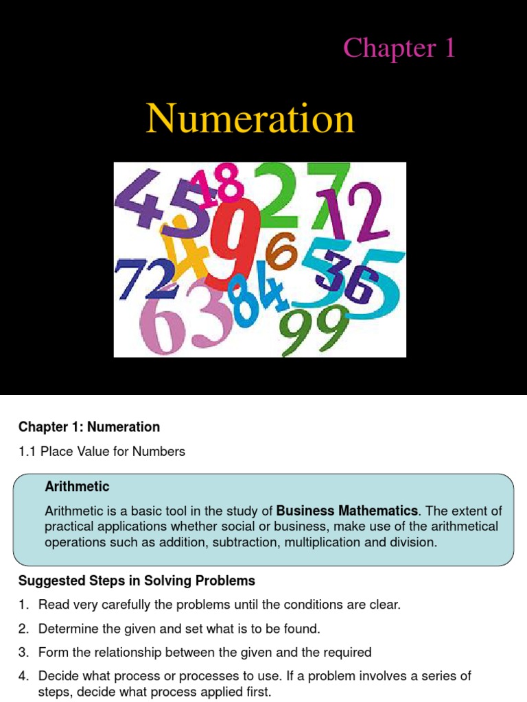 Business Math: Place Value & Operations | PDF | Discounts And ...