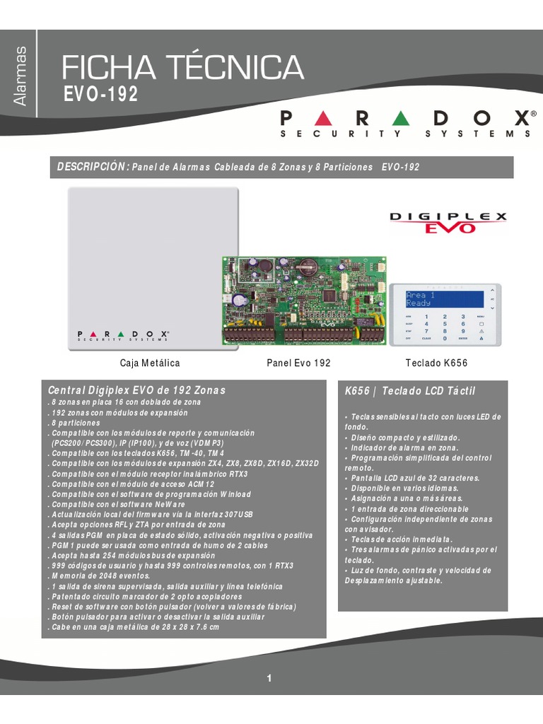 Manual Instalador Paradox EVO-192 | PDF | Teclado | Ingeniería Informática