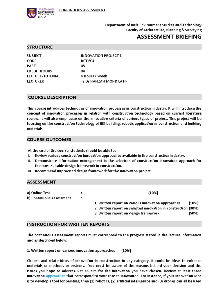 Assessment Briefing - BCT604 - October 2022 | PDF | Innovation | Data