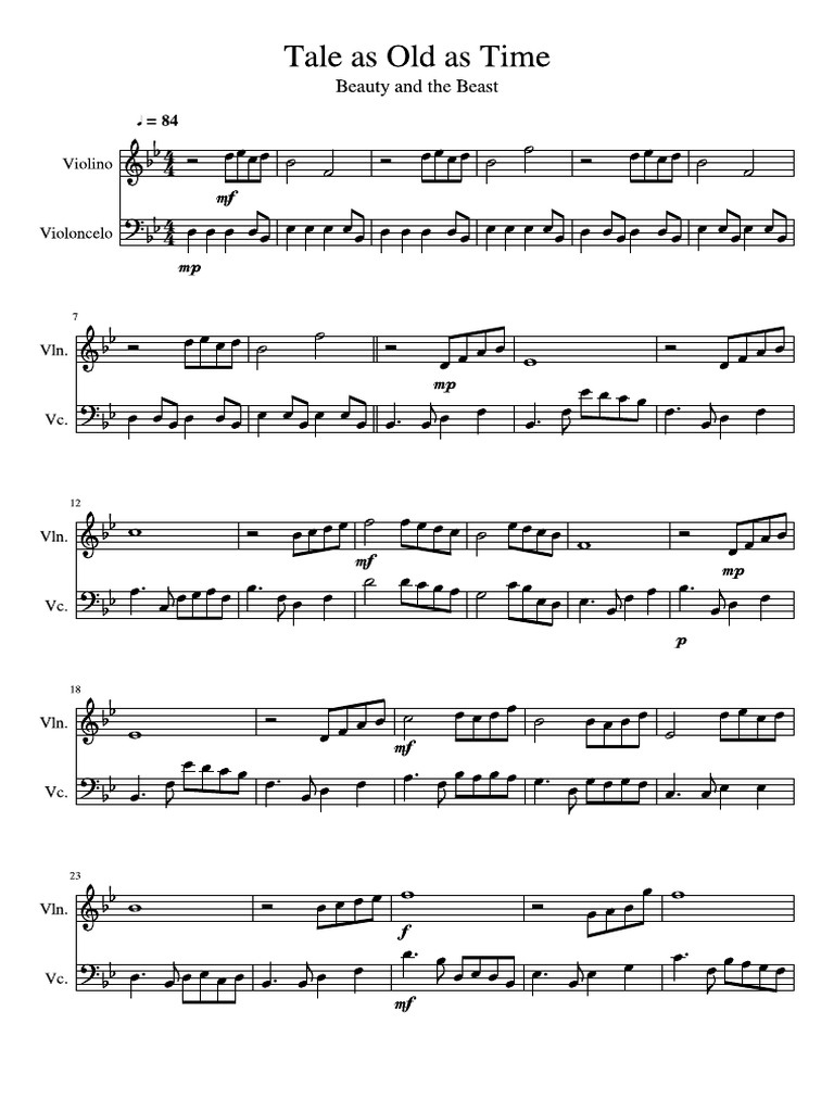 Beauty and The Beast - Tale As Old As Time | PDF