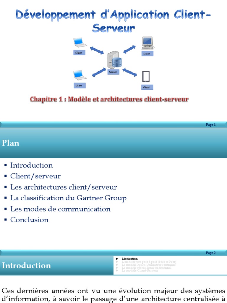 Chapitre1-Modèle Et Architectures Client-Serveur | PDF | Client–serveur | Pair à pair