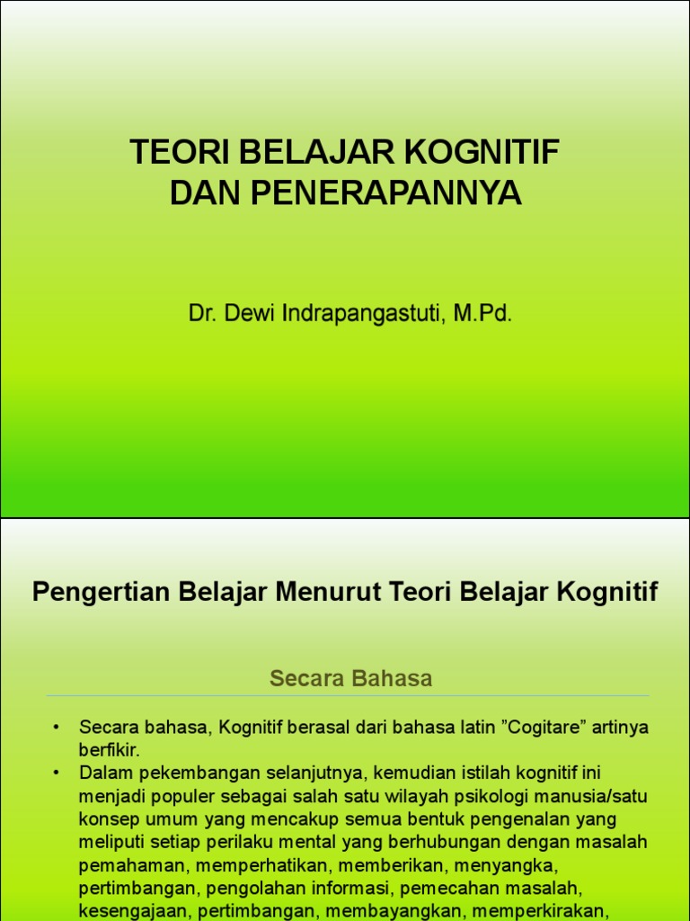 Prinsip Teori Belajar Kognitif | PDF