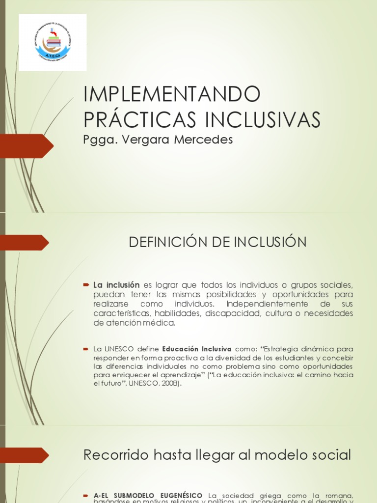 IMPLEMENTANDO PRÁCTICAS INCLUSIVAS | PDF | Invalidez | Inclusión ...