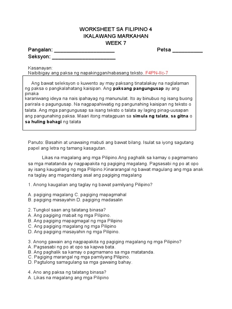 Fil4 Week 7 Q2 | PDF