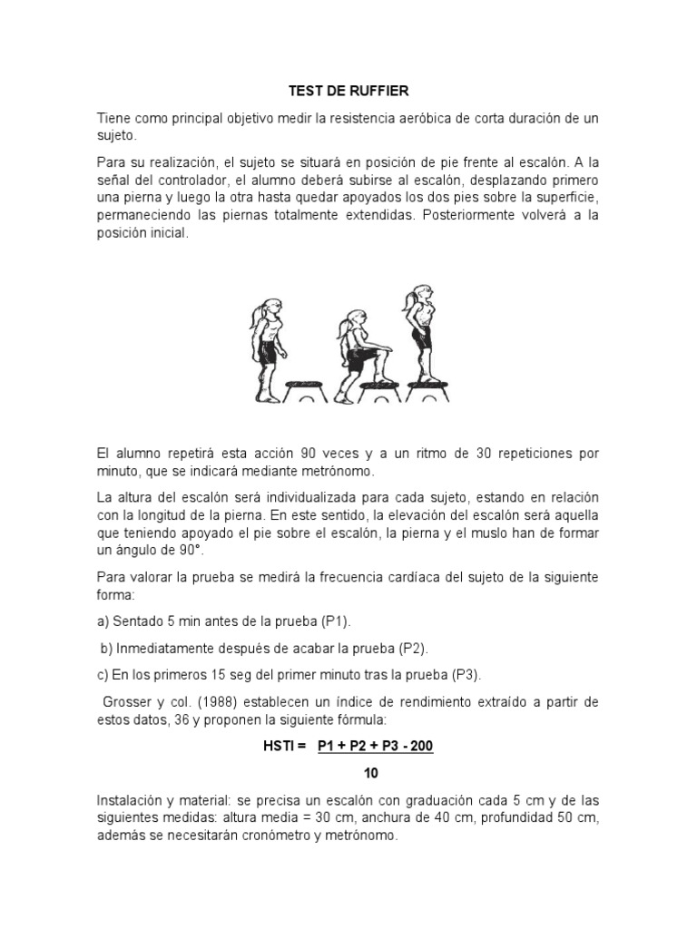 Test de Ruffier | PDF | Ciencia y matemáticas