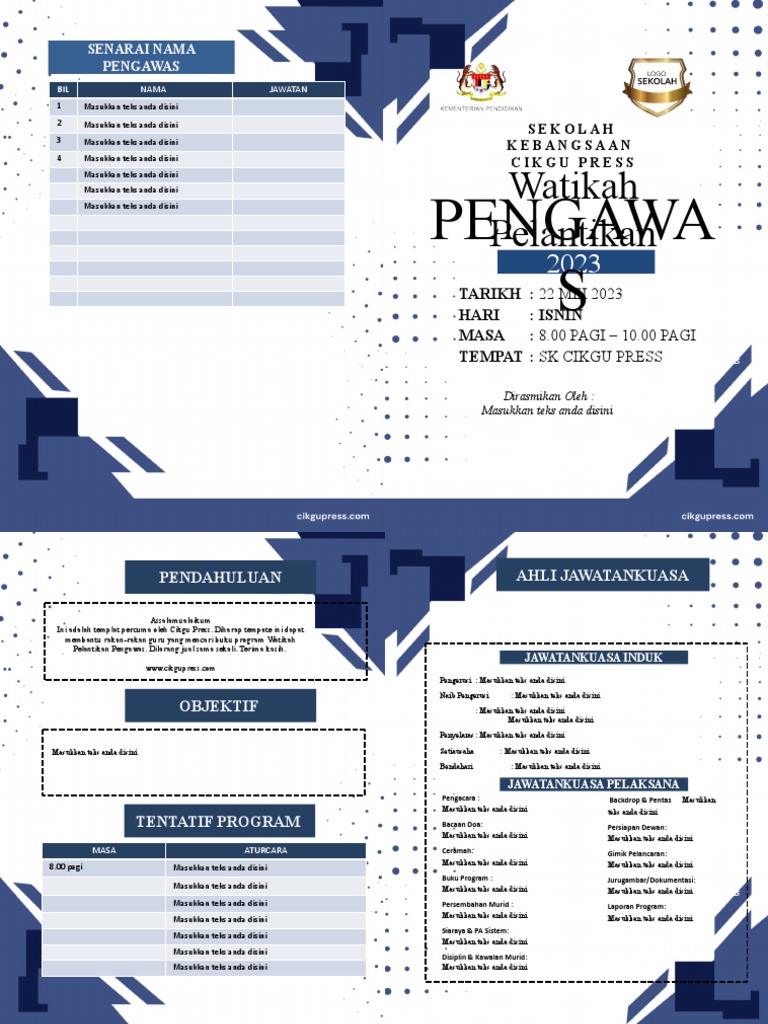 Buku Program Pelantikan Pengawas | PDF