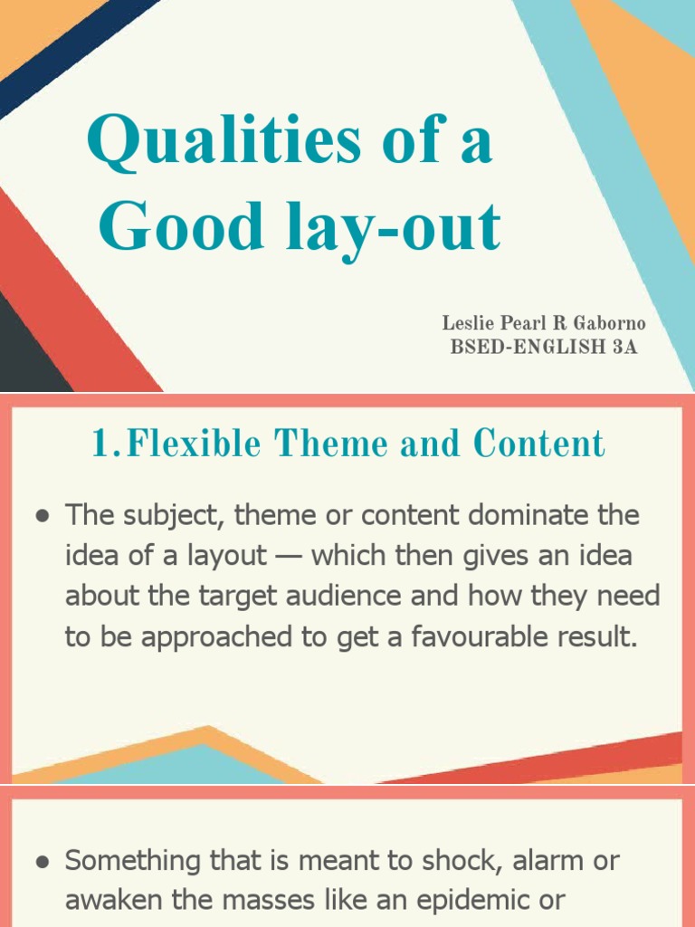Qualities of A Good Layout Gaborno L | PDF | Page Layout | Cognition
