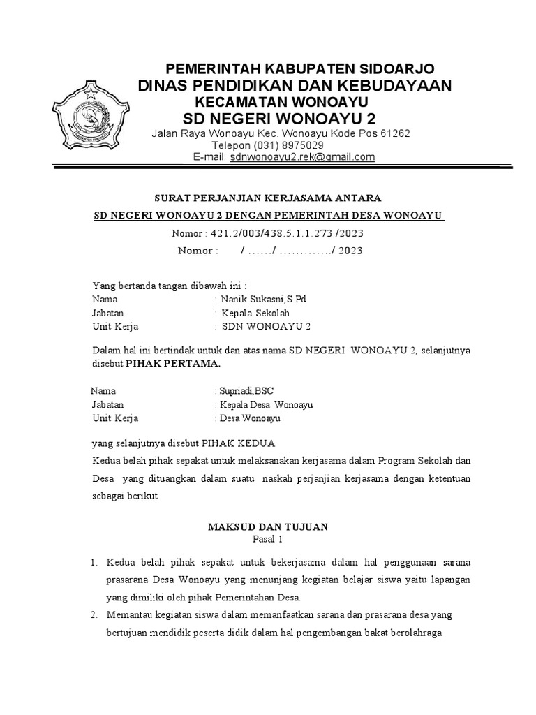 Mou Dengan Pemerintah Desa | PDF