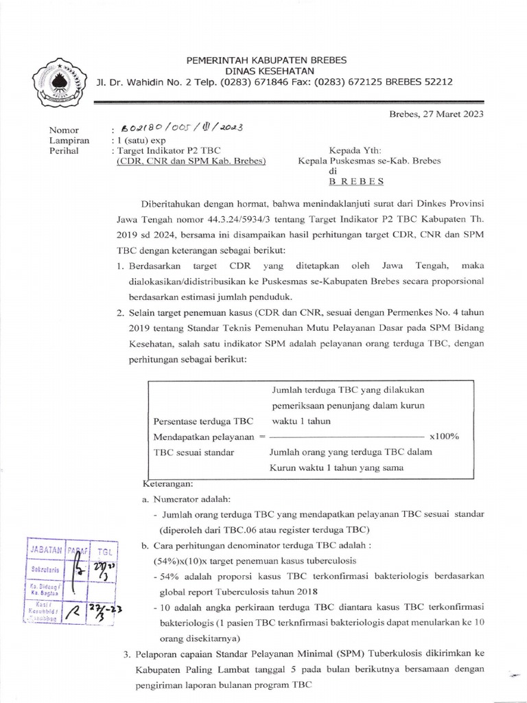 Target p2 TBC Tahun 2023 | PDF