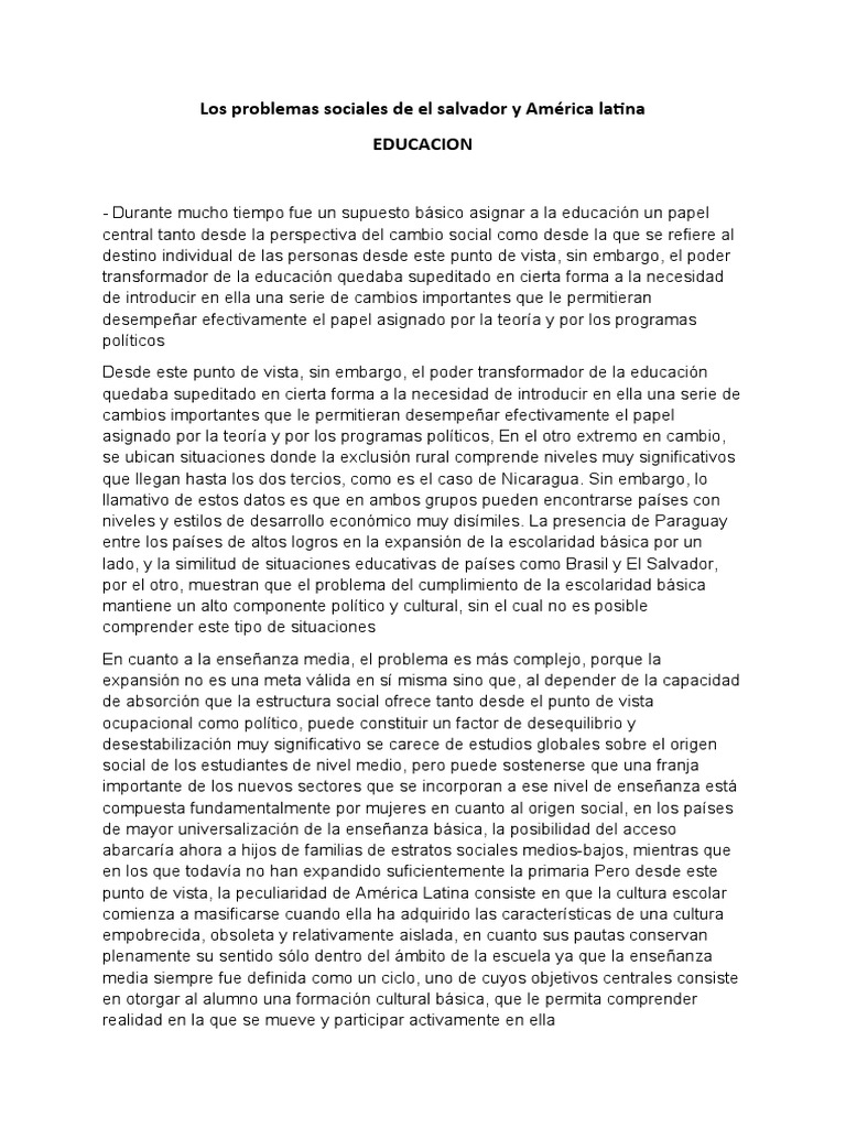 Educacion en Latinoamerica | PDF | Enseñando | America latina