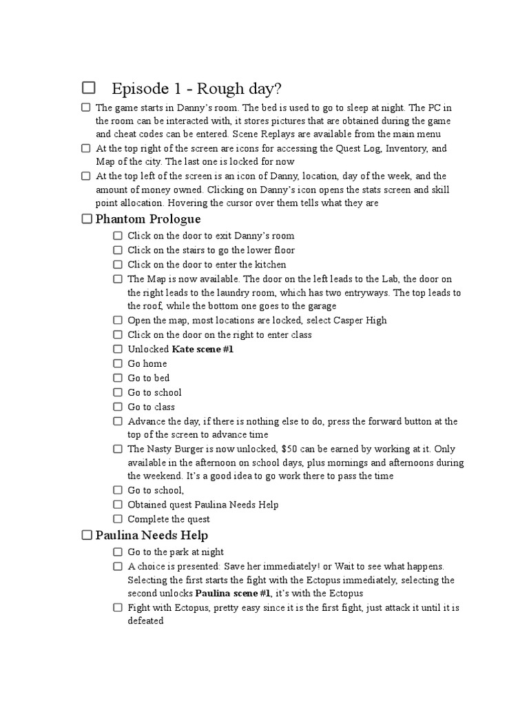 Amity Park Walktrough 0.9 | PDF