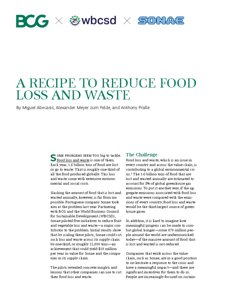 Strategies to Minimize Food Waste | PDF | Supply Chain | Sustainability
