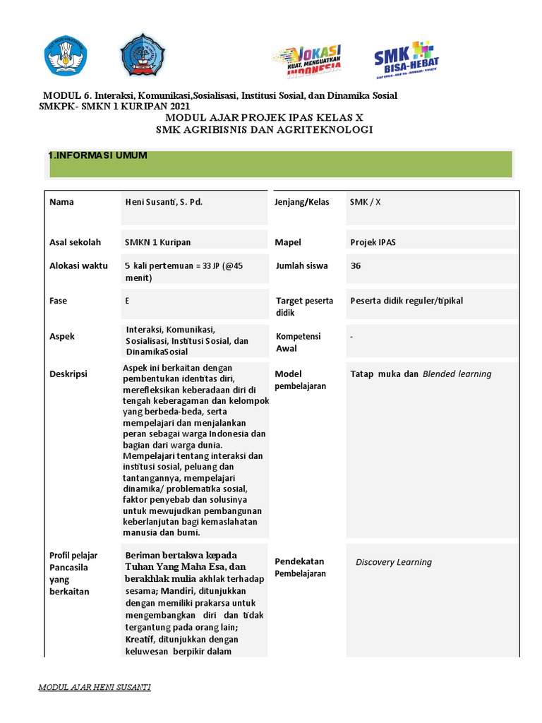 Modul Interaksi dan Dinamika Sosial | PDF