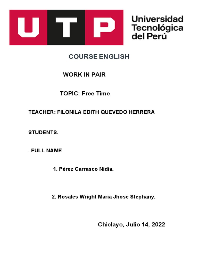 Free Time (TIEMPO LIBRE) | PDF