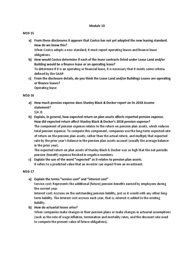 Module 10 | PDF | Pension | Expense