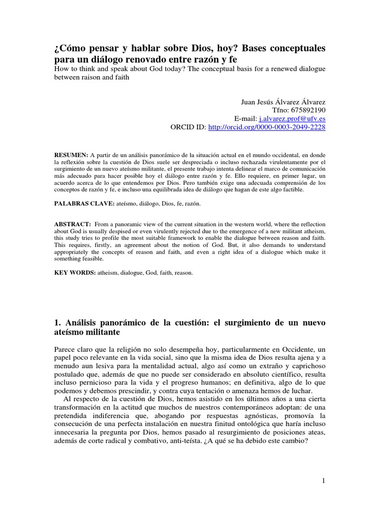 Como Pensar y Hablar Sobre Dios Hoy Base | PDF | Verdad | Ateísmo