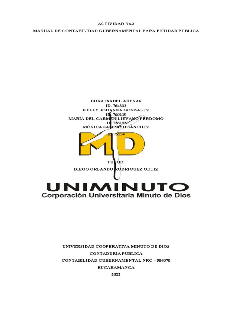 Actividad 2 Manual de Contabilidad Gubernamental para Entidad Publica ...