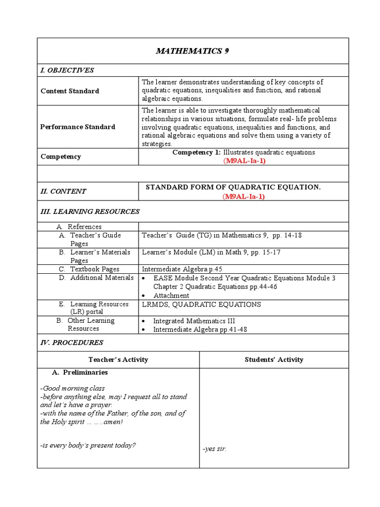 Demo DLP | PDF | Equations | Mathematics