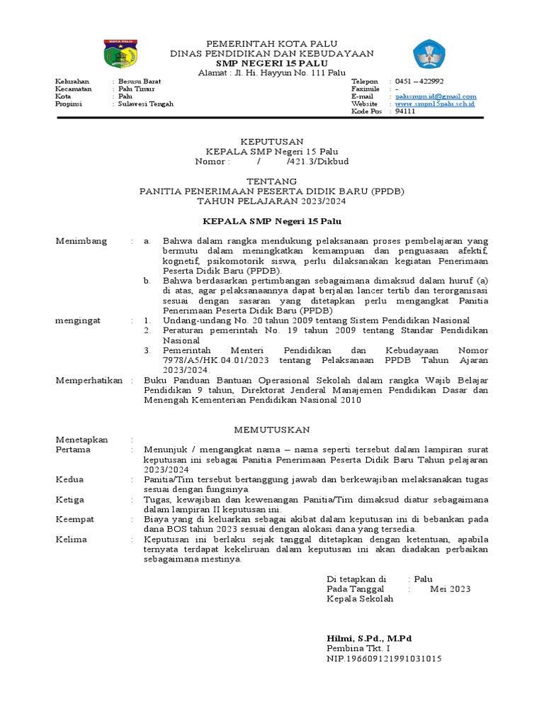 SK PPDB 2023-2024 | PDF