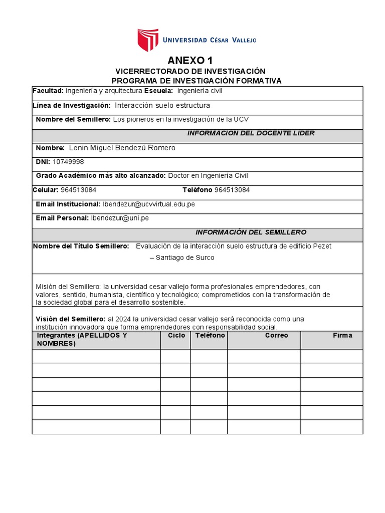 Anexo 01 (Modelo A Seguir Con Los Alumnos) | PDF