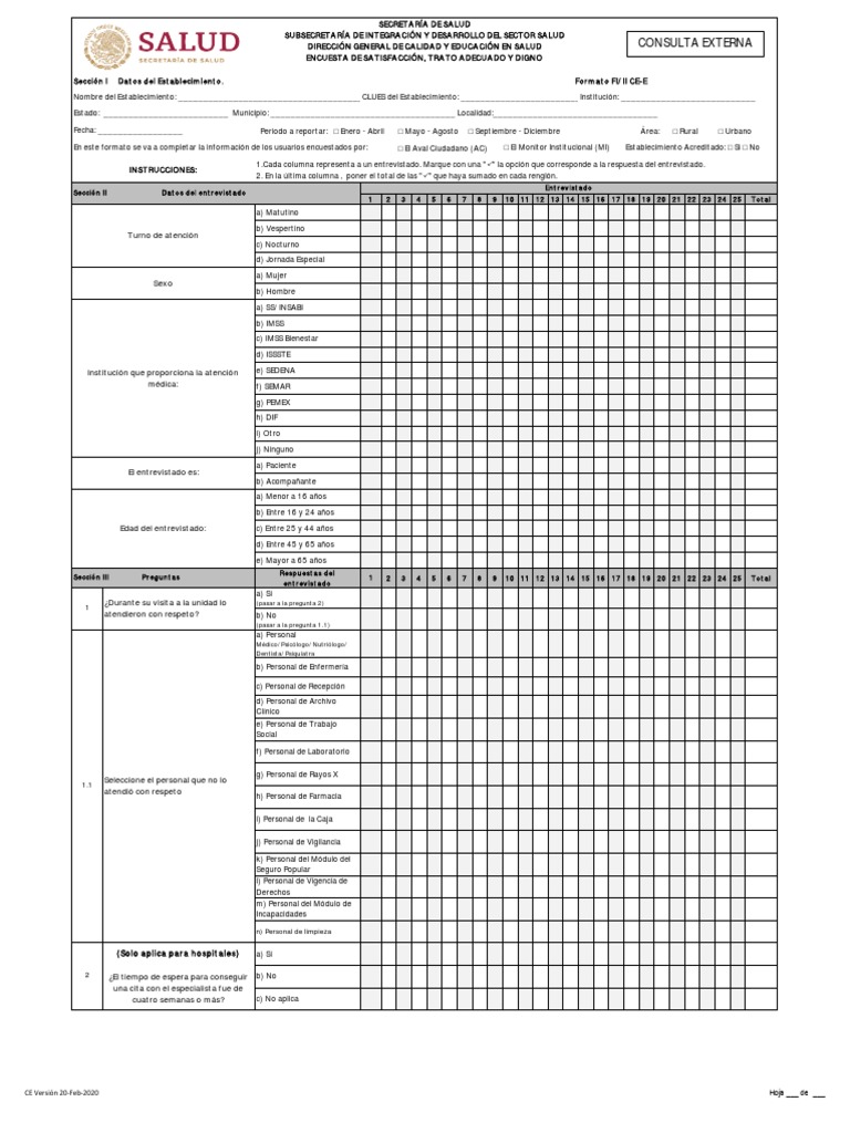 encuesta_ce | PDF | Medicina | Cuidado de la salud
