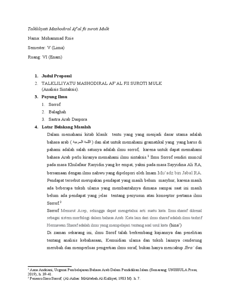 Tugas UAS PK. Omar (Proposal Skripsi) | PDF