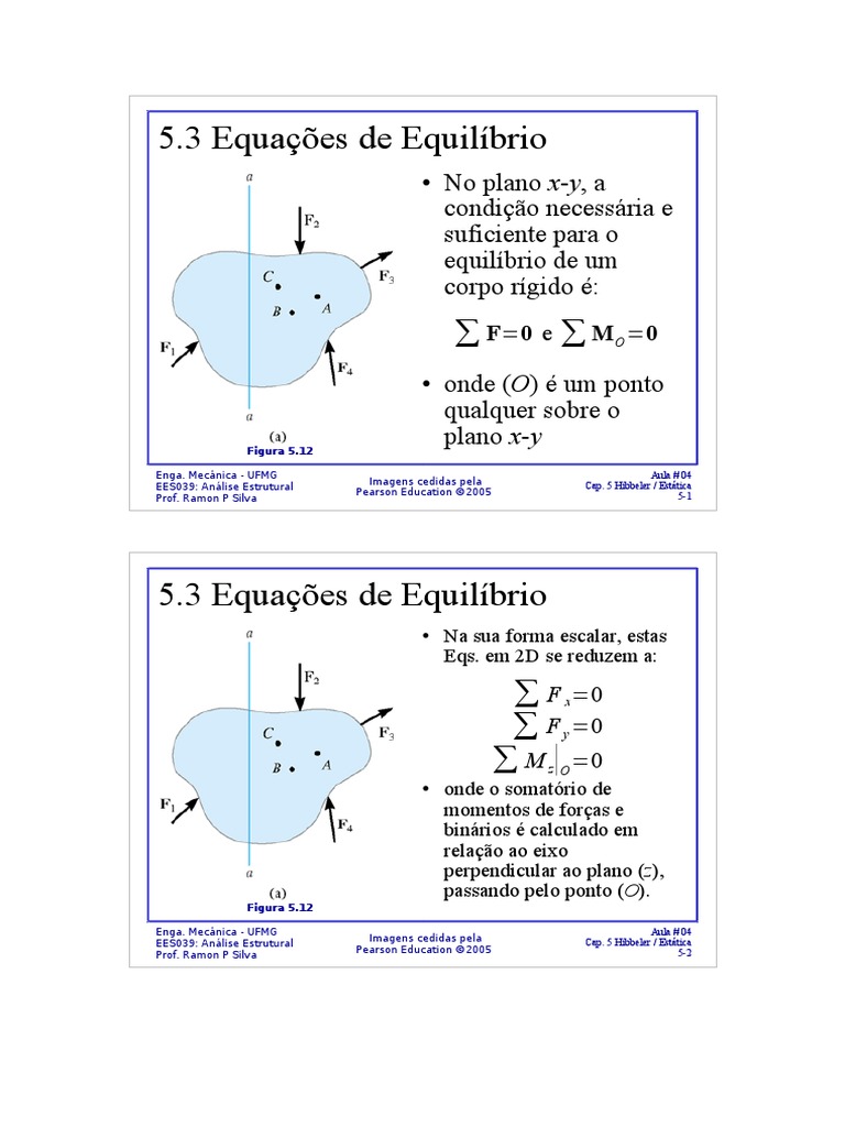 Equacoes de Equilibrio | PDF | Análise estrutural | Física