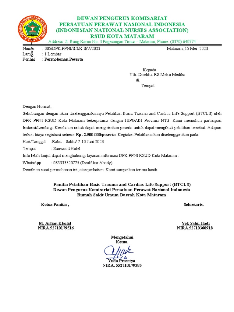 Surat Permohonan Peserta | PDF