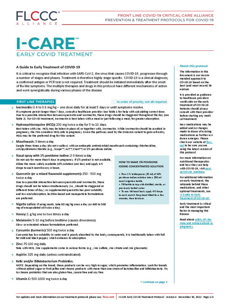 I CARE Protocol Summary | PDF | Pharmacology | Health Sciences