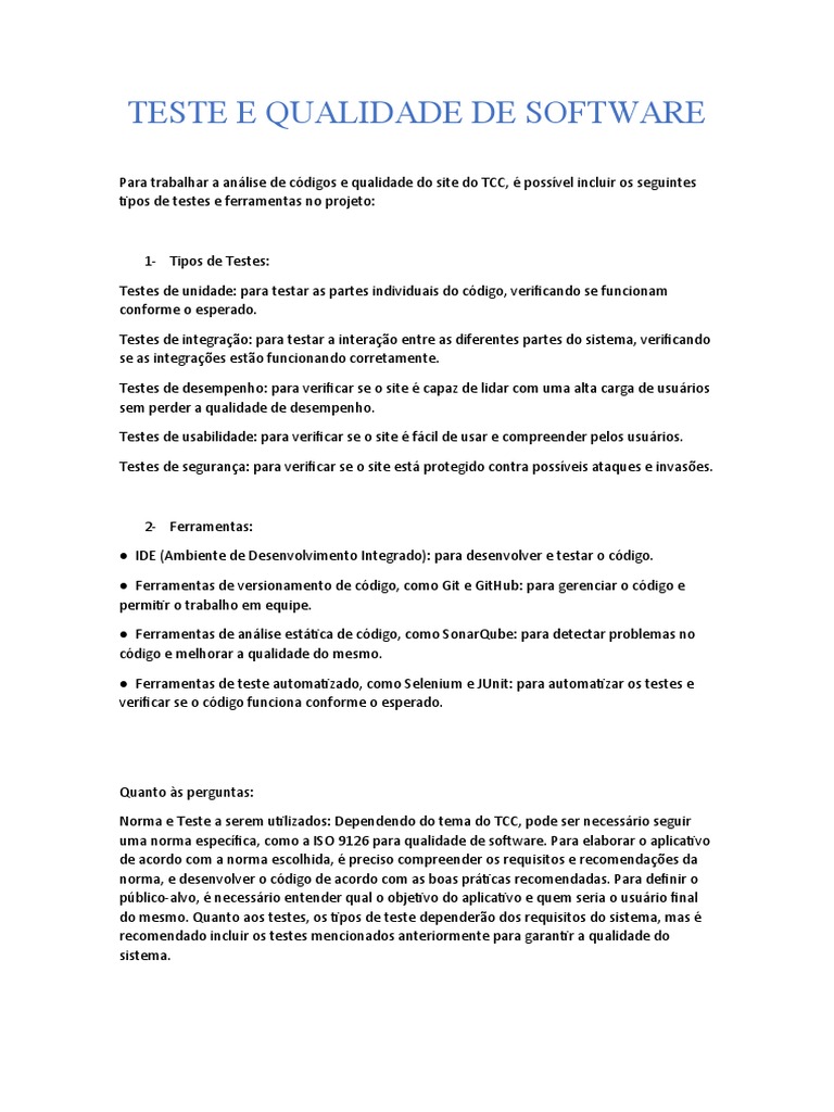 Teste e Qualidade de Software | PDF | Testes de software | Script Java Teste e Qualidade de Software | PDF | Testes de software | Script Java