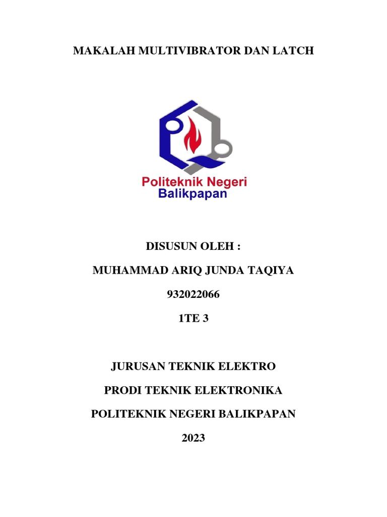 Multivibrator dan Latch: Jenis dan Aplikasi | PDF