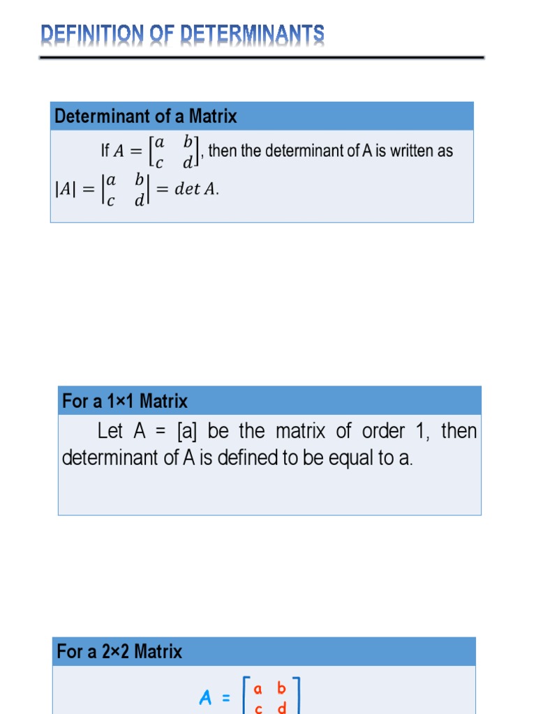 Determinants of A Matrix | PDF | Computers