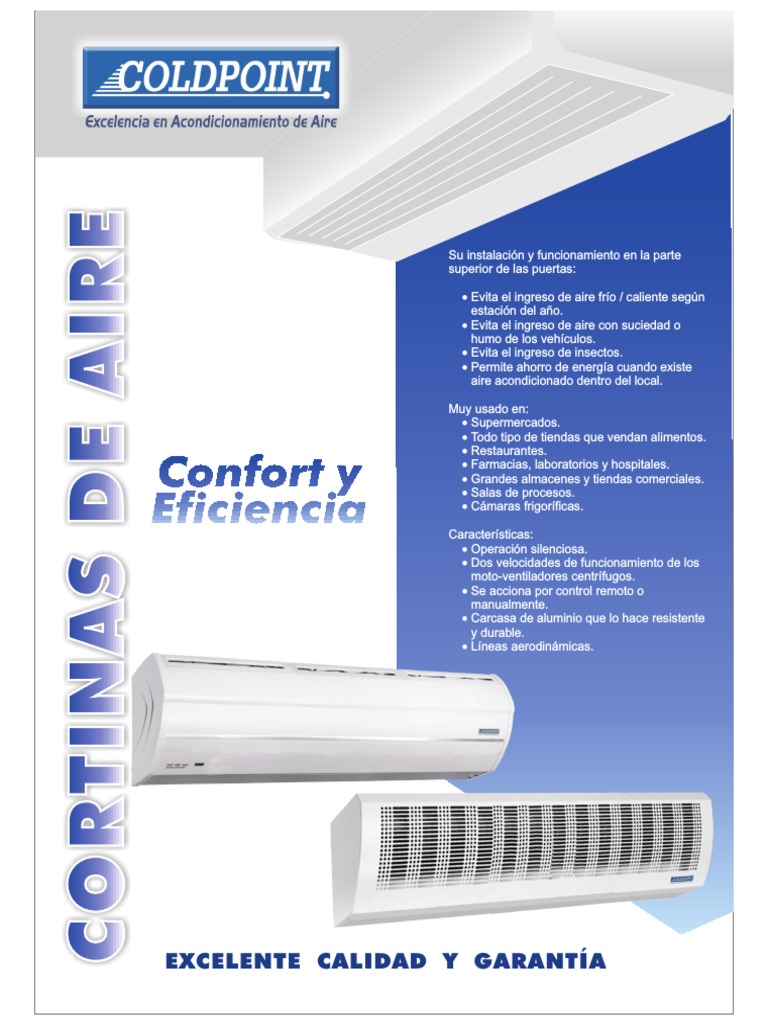 Cortinas de Aire COLD POINT | PDF | Uso eficiente de energía | Bienes ...
