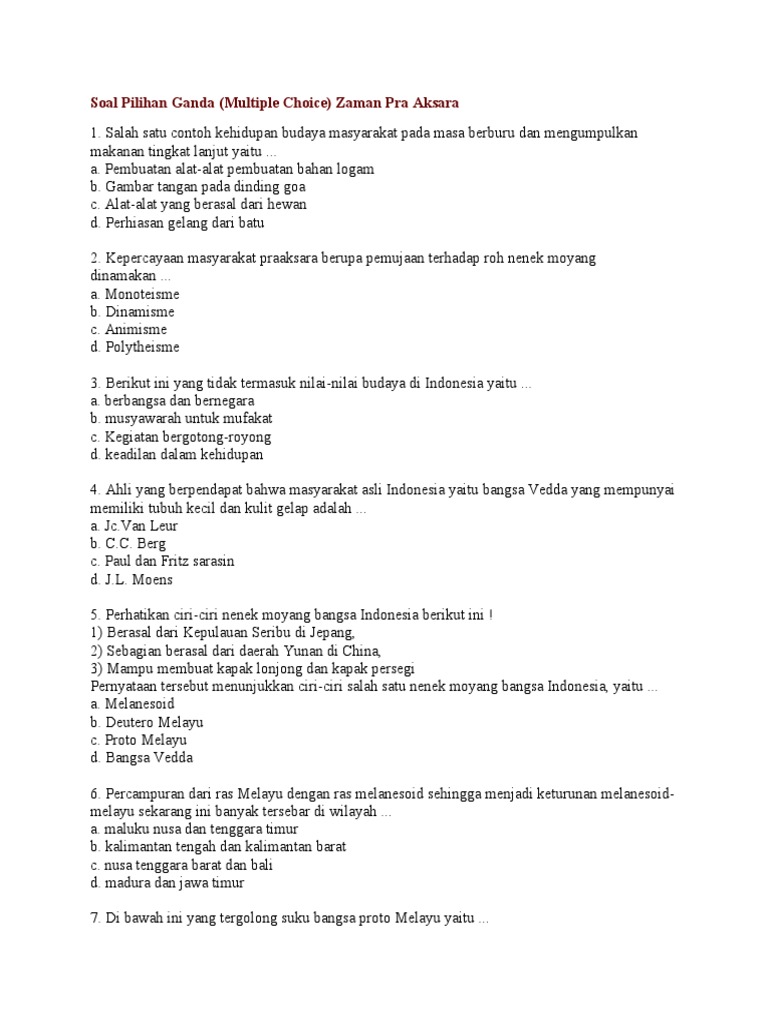 Latihan Soal LCC Museum | PDF