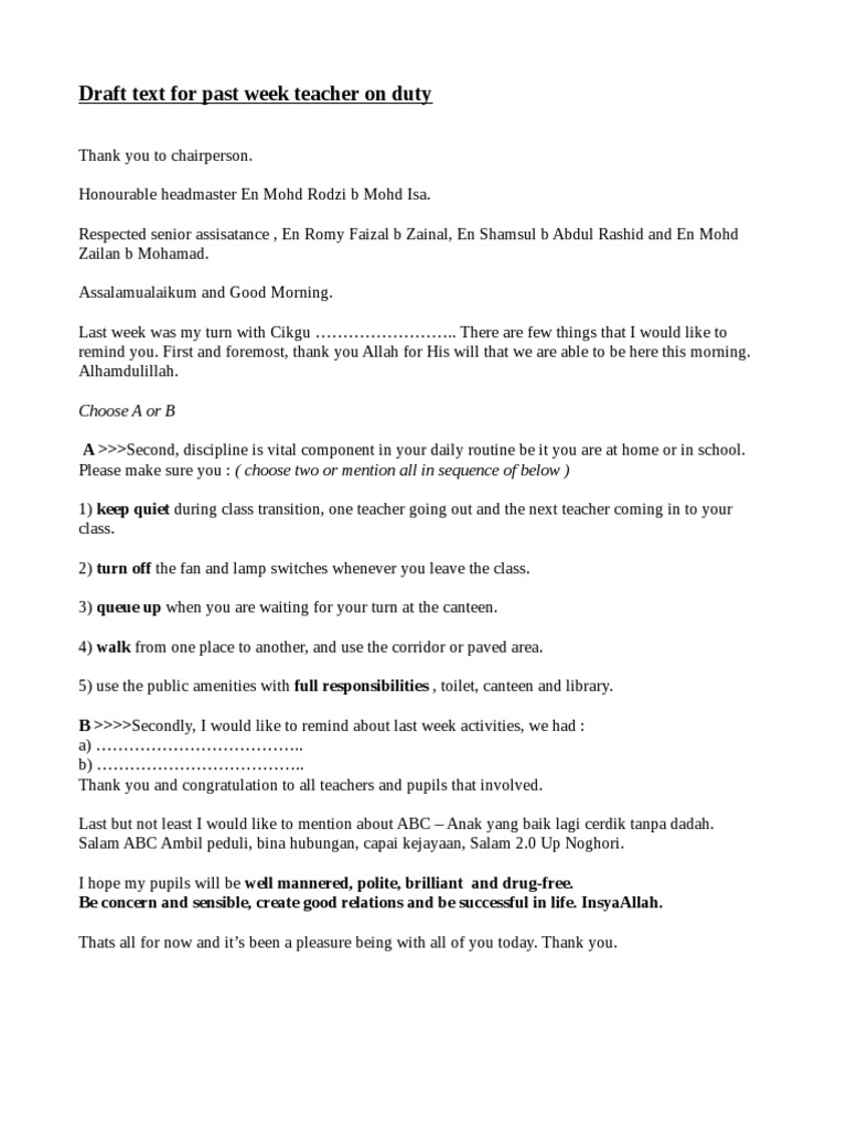 Weekly School Assembly Notes | PDF