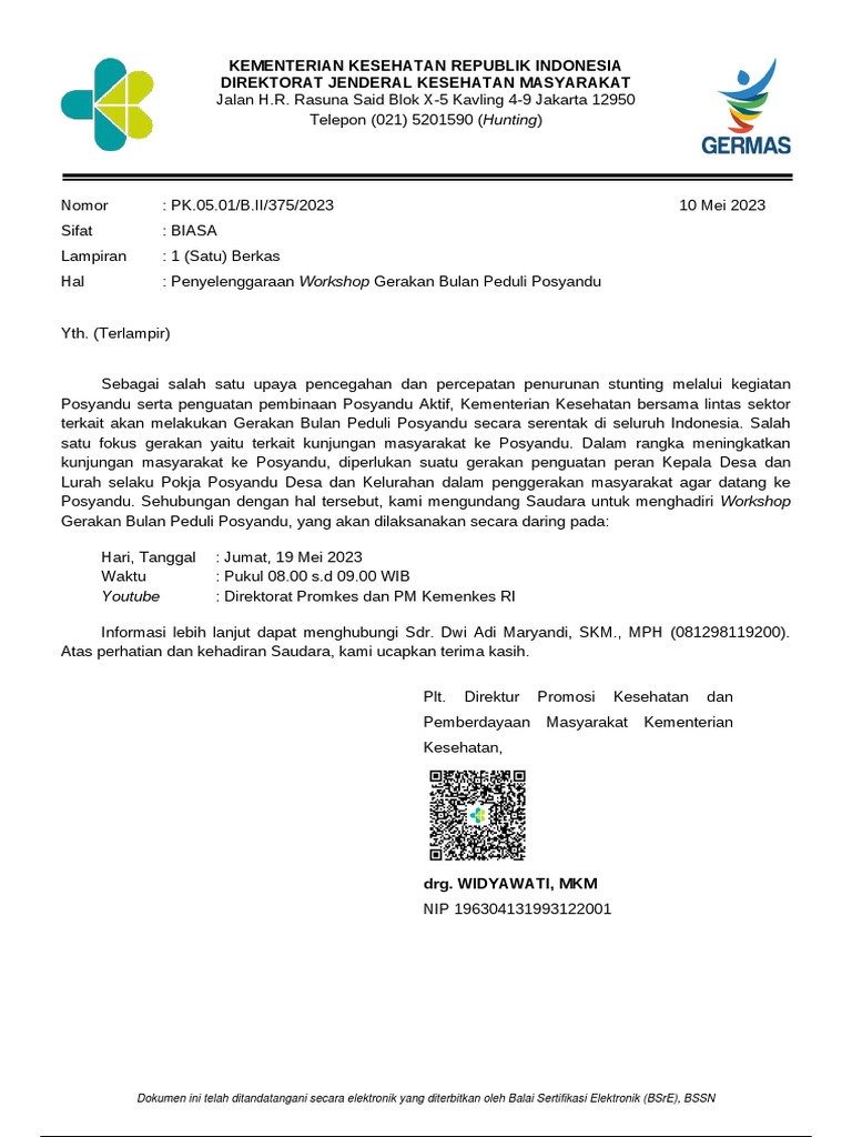 Penyelenggaraan Workshop Gerakan Bulan Peduli Posyandu | PDF ...