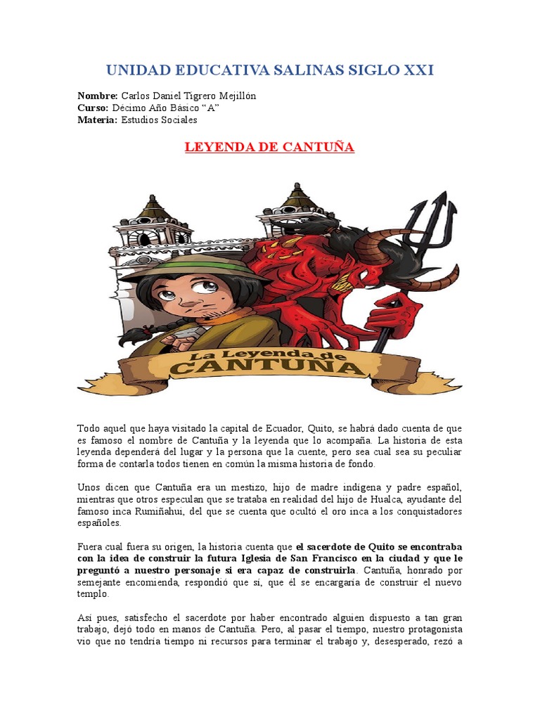 Leyenda de Cantuña | PDF | Diablo
