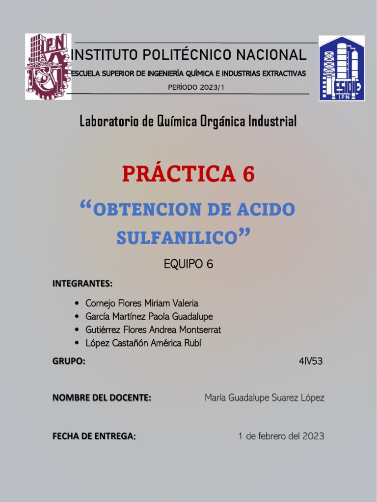 4IV53 EQ6 Ac - Sulfanilico | PDF | Ácido | Solubilidad