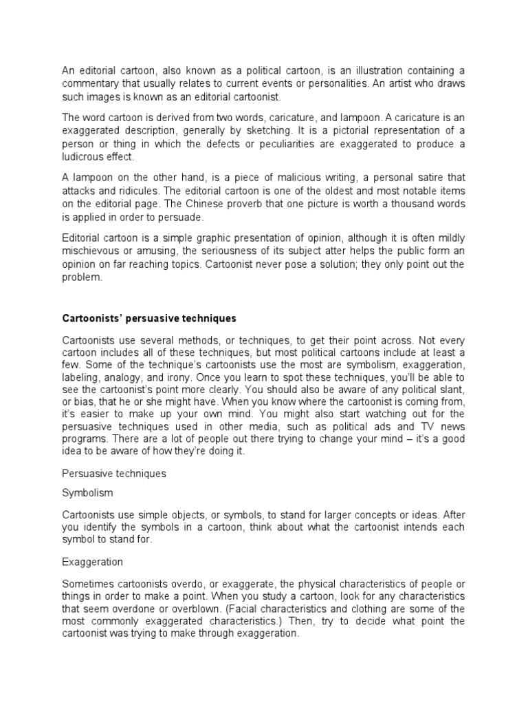 Editorial Cartooning | PDF | Cartoon | Analogy