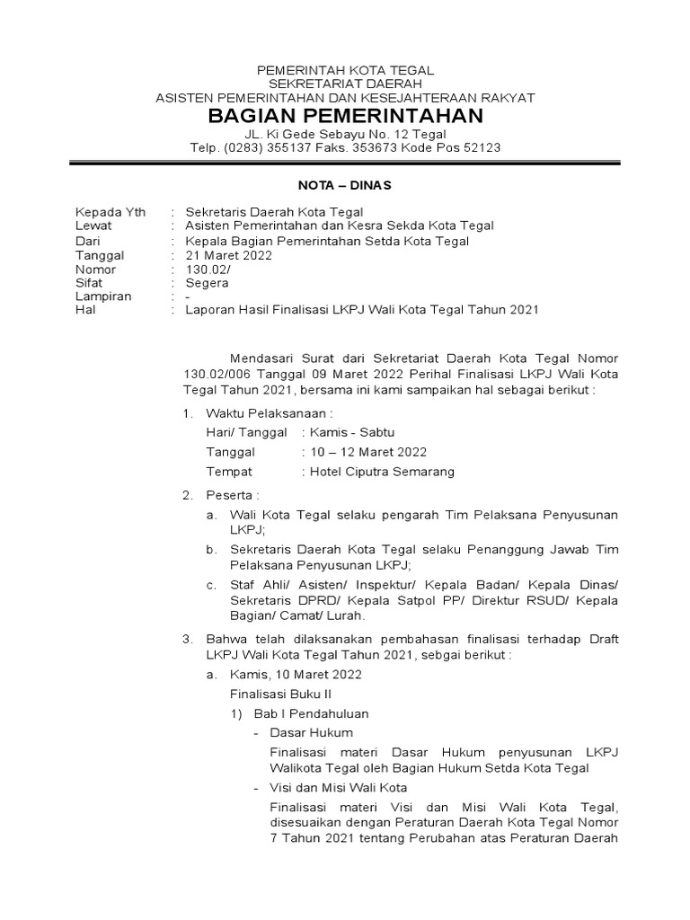 Notdin Laporan Finalisasi LKPJ | PDF