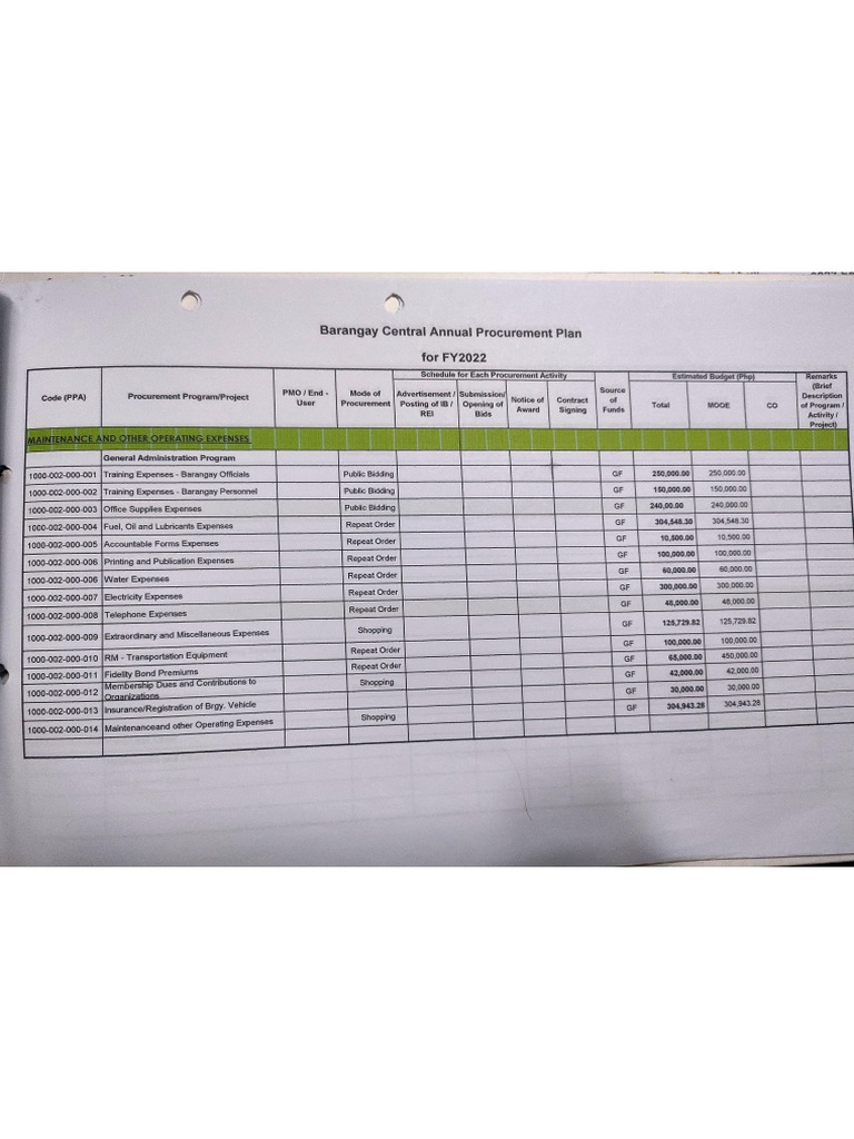 Annual Procurement Plan | PDF