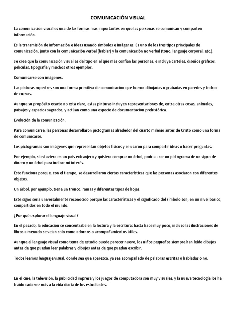Definición y Tipos de Comunicación Visual | PDF | Comunicación | Escritura