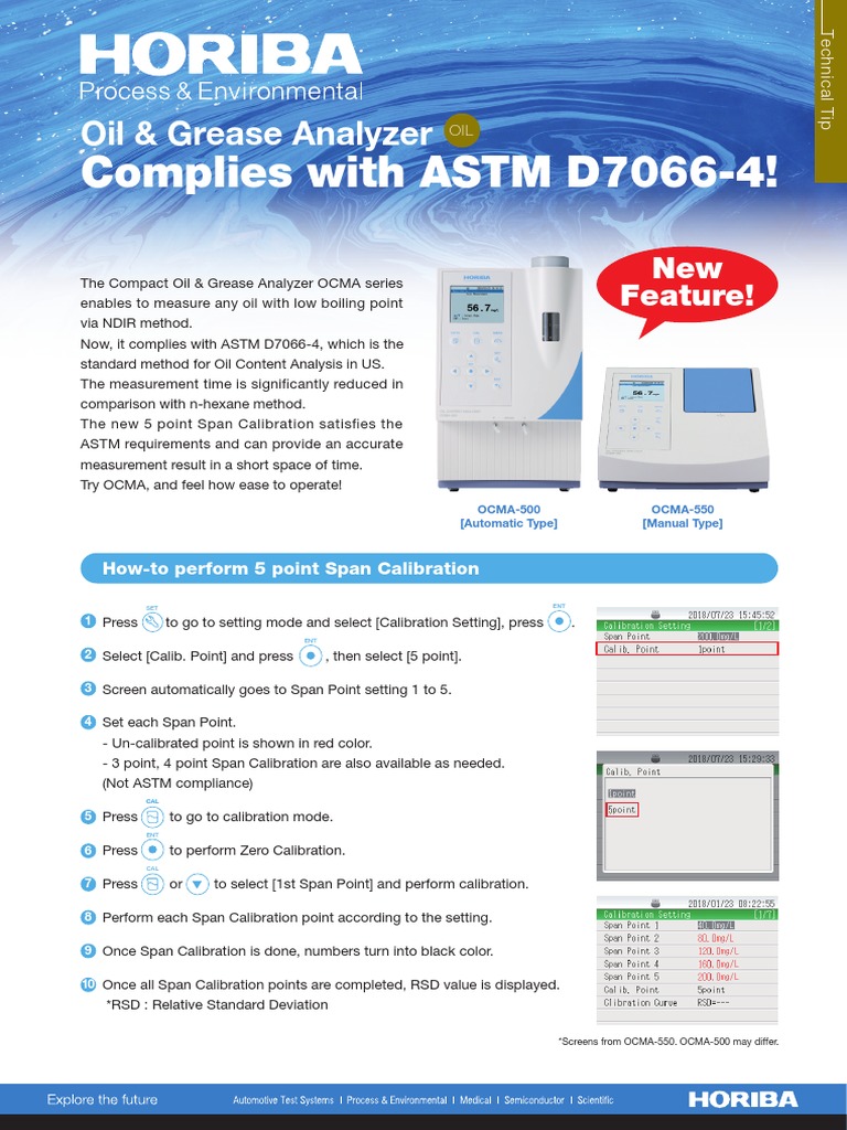 OCMA Oil & Grease Analyzer Calibration Guide | PDF