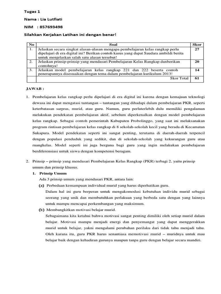 Tugas 1 PKR | PDF | Karier & Perkembangan